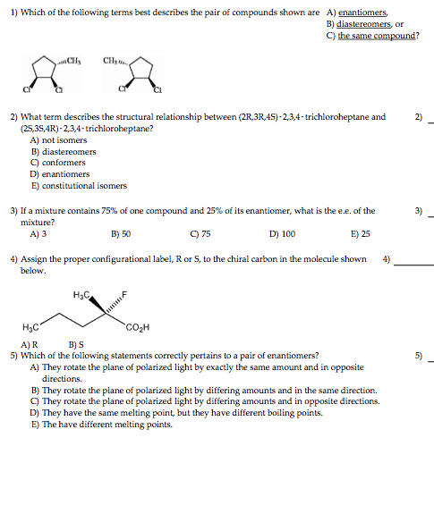Solved Which of the following terms best describes the pair | Chegg.com
