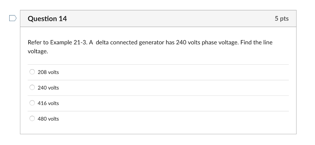 Solved Question 14 5 pts Refer to Example 21-3. A delta | Chegg.com