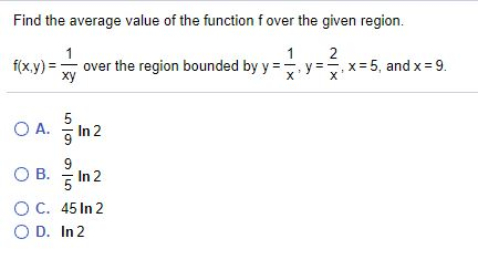 Solved Find the average value of the function f over the | Chegg.com