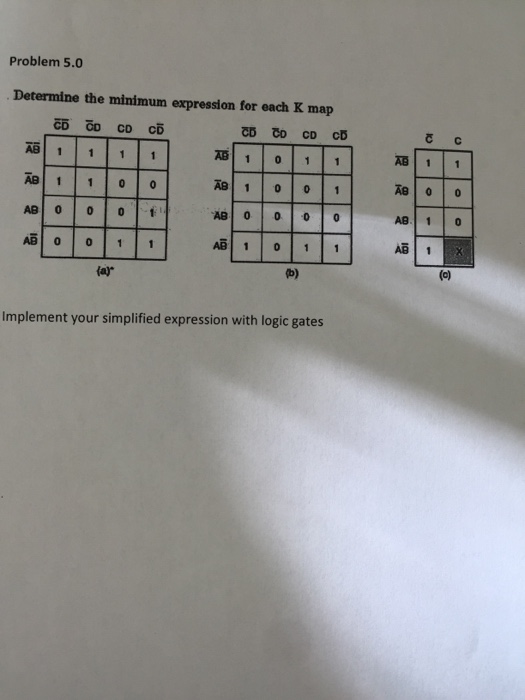 Solved Determine The Minimum Expression For Each K Map 