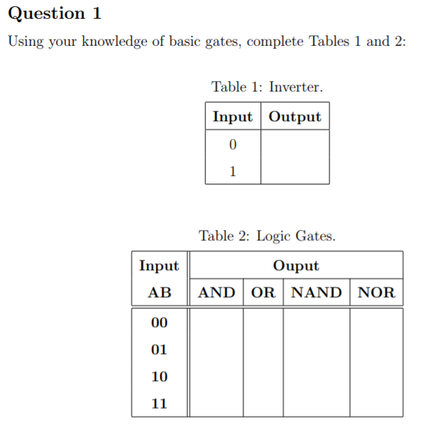 Solved Question 1 Using your knowledge of basic gates, | Chegg.com