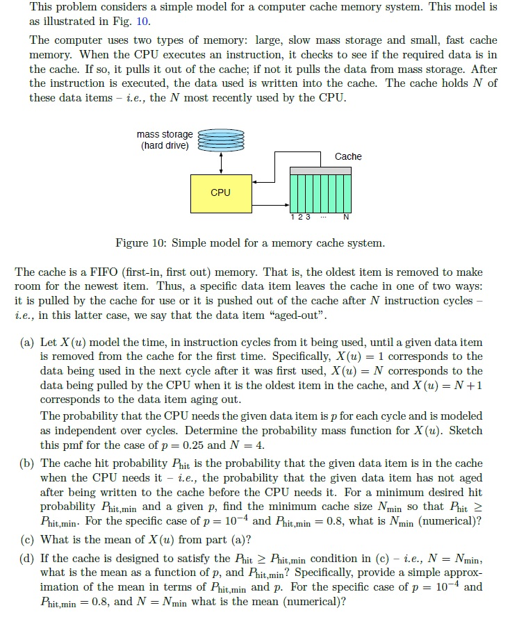 This problem considers a simple model for a computer | Chegg.com