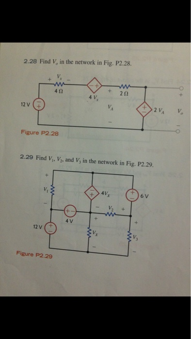 Solved Find v_0 in the network in fig. p2.28 Find | Chegg.com