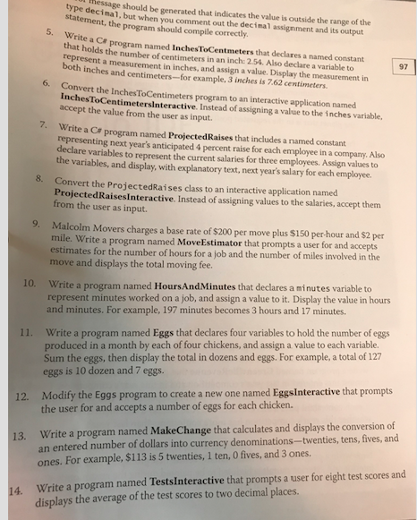 Solved Exercises Programming Exercises 1 What Is The Chegg