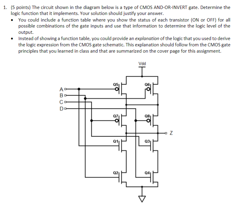 Solved 1. (5 points) The circuit shown in the diagram below | Chegg.com