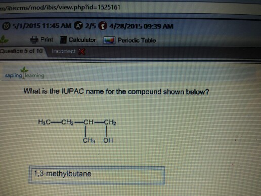 Solved What is the iupac name for this compund? Please | Chegg.com