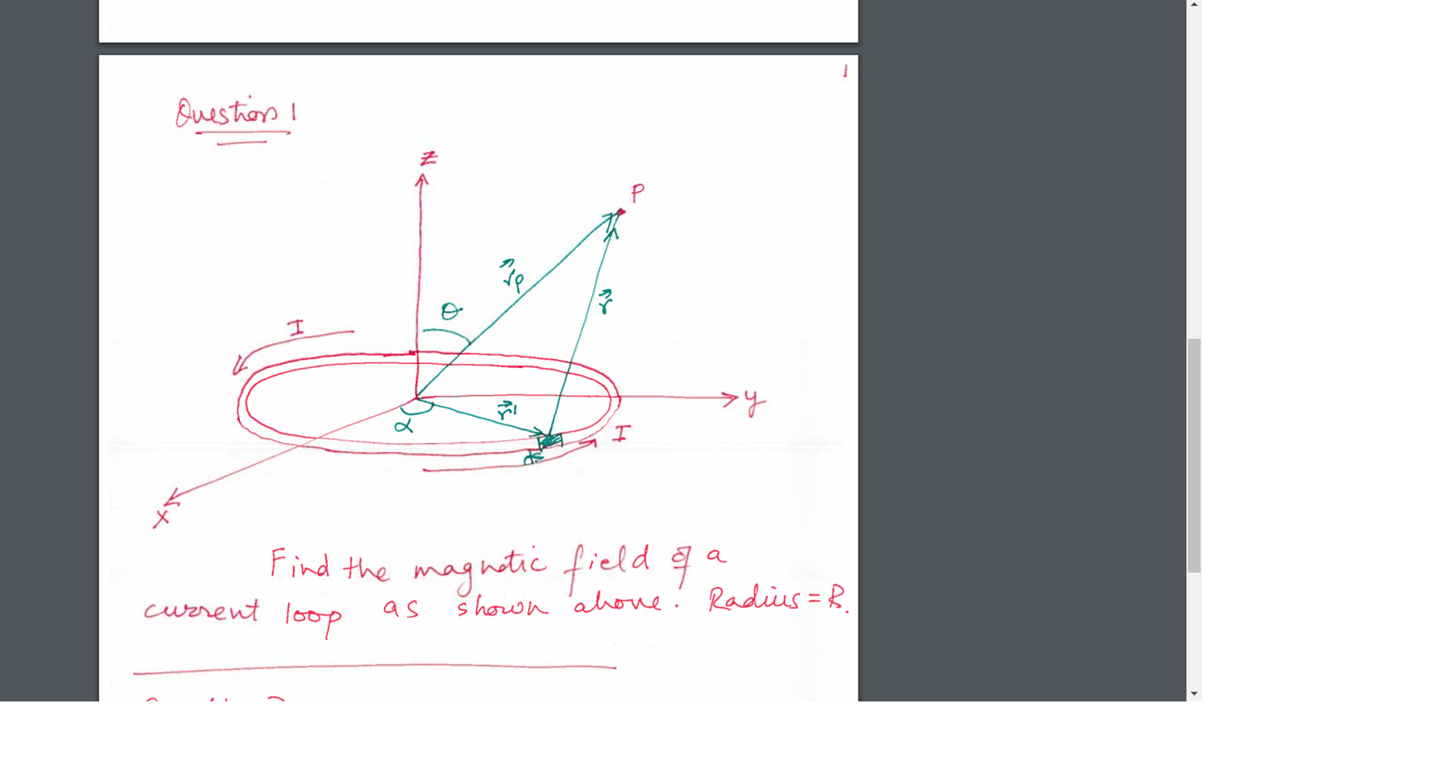 Solved Find the magnetic field of the current loop as shown, | Chegg.com