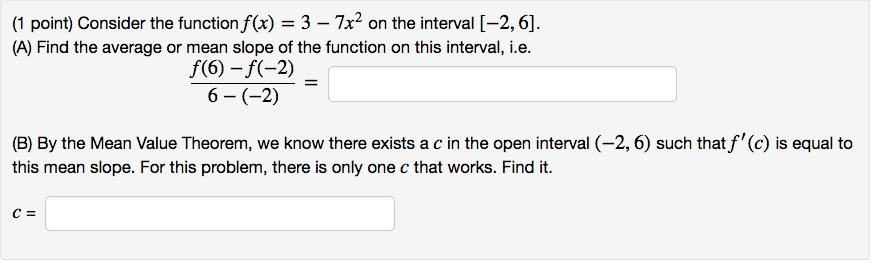Solved Consider the function f(x) = 3 - 7x^2 on the interval | Chegg.com