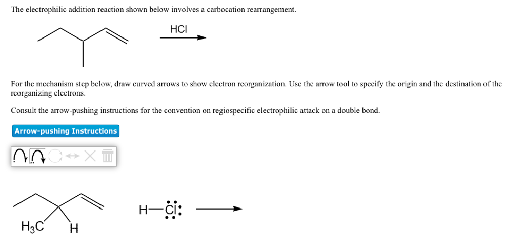 Solved The electrophilic addition reaction shown below | Chegg.com