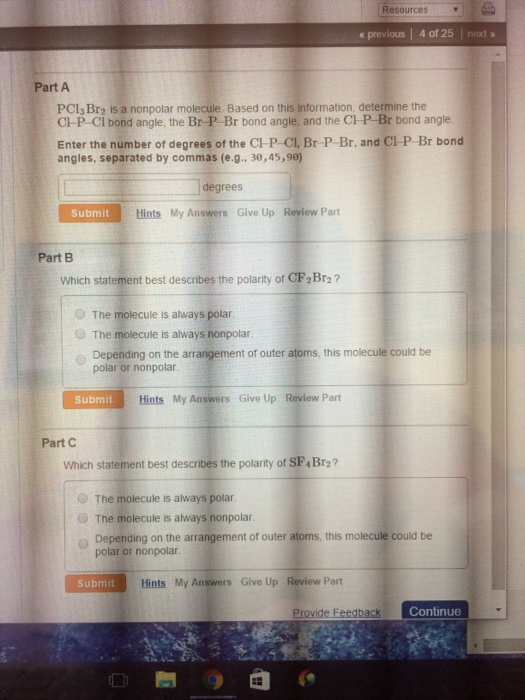 Solved Part A PCl3Br2 is a nonpolar molecule. Based on this | Chegg.com