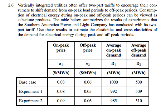 Solved Vertically integrated utilities often offer two-part | Chegg.com