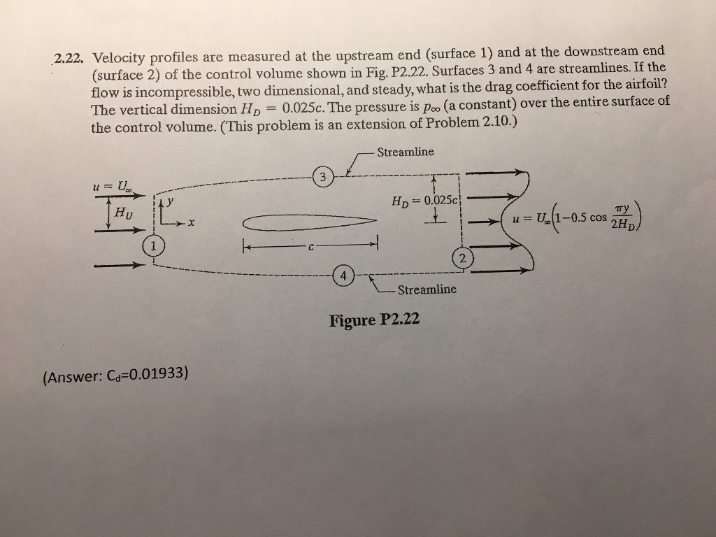 Solved 2.22. Velocity profiles are measured at the upstream | Chegg.com