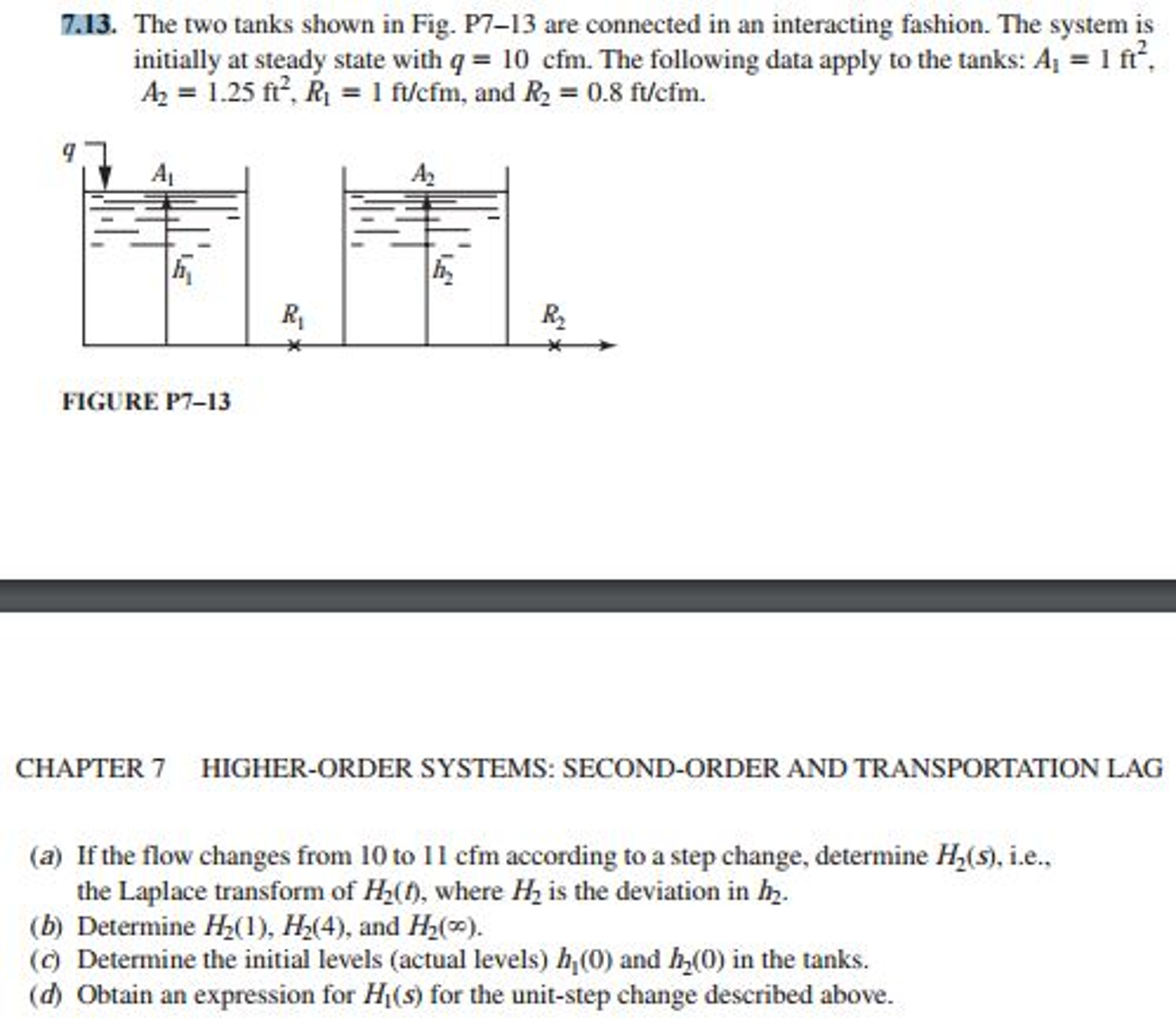 Solved The two tanks shown in Fig. P7-13 are connected in an | Chegg.com