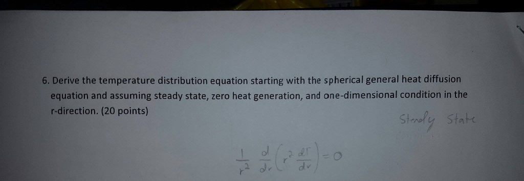 Solved Derive the temperature distribution equation starting | Chegg.com