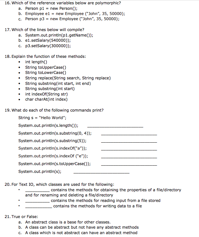 Solved 15. Consider this version of the Person class below. | Chegg.com