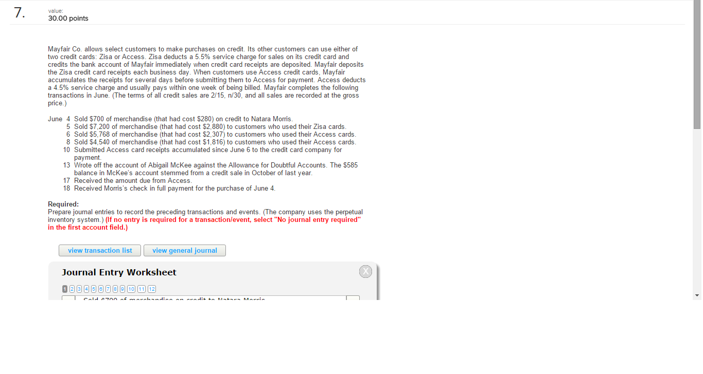 Solved Question number 7 has 12 problems that go with it. | Chegg.com