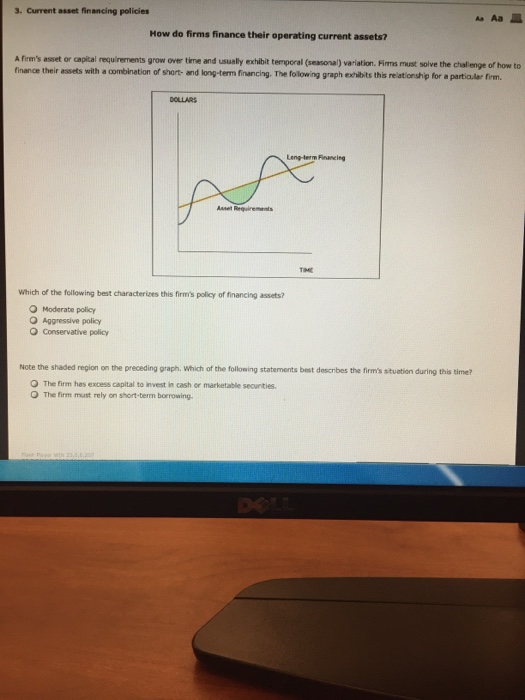 Solved Current asset financing policies How do firms | Chegg.com