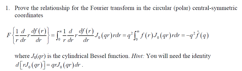 Solved Prove the relationship for the Fourier transform in | Chegg.com