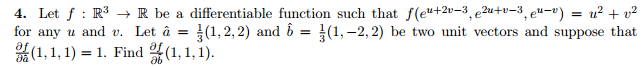 Solved Let f : R^3 rightarrow R be a differentiable function | Chegg.com