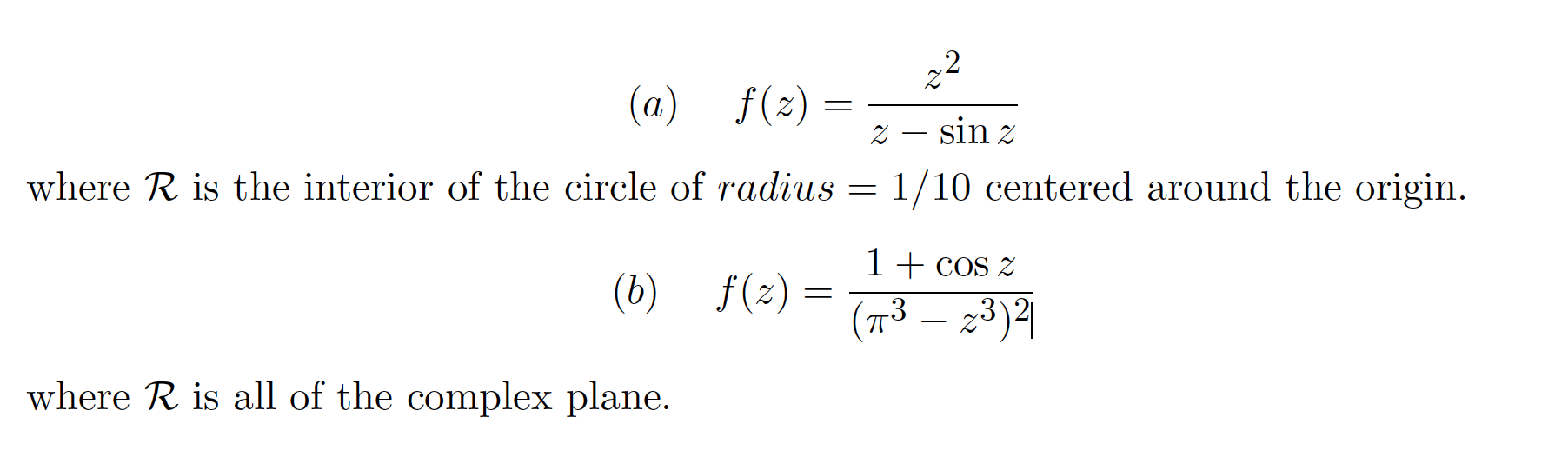 Solved For each of the following functions, list all | Chegg.com