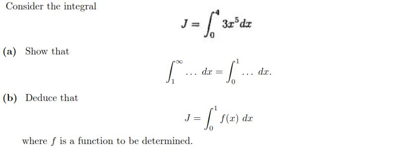 Solved Consider the integral J = integral_0^4 3x^5 dx (a) | Chegg.com