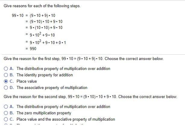 Solved Give reasons for each of the following steps 99-10 = | Chegg.com