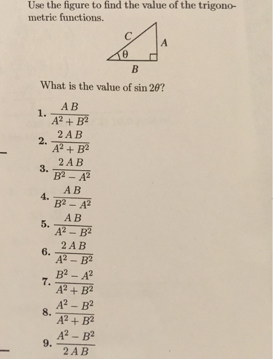 Solved Use the figure to find the value of the trigono- | Chegg.com
