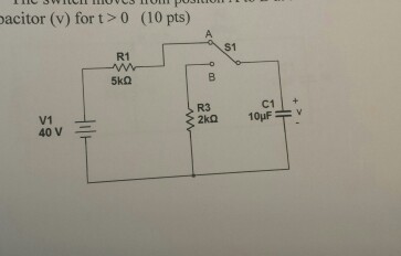 Solved In the circuit above, the switch has been closed a | Chegg.com