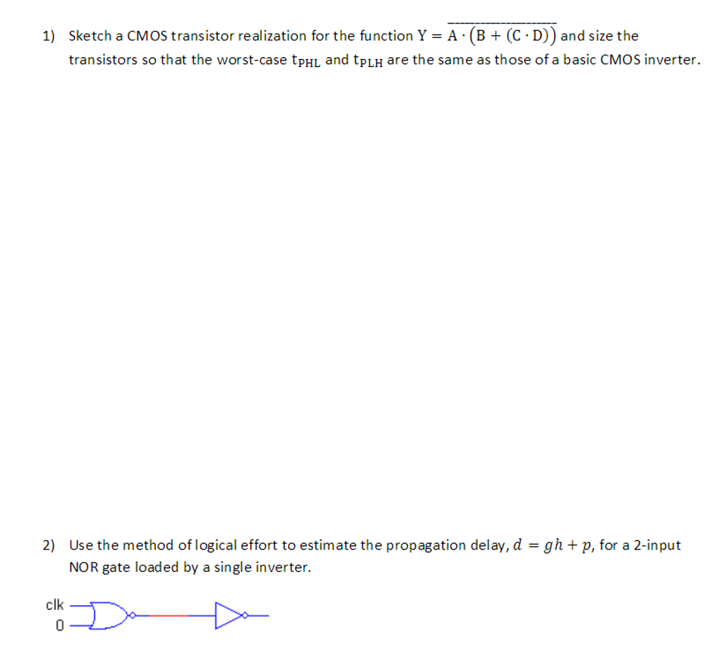 Solved Sketch a CMOS transistor realization for the function | Chegg.com