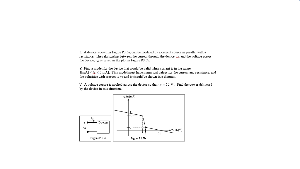Solved A device, shown in Figure P3.5a, can be modeled by a | Chegg.com