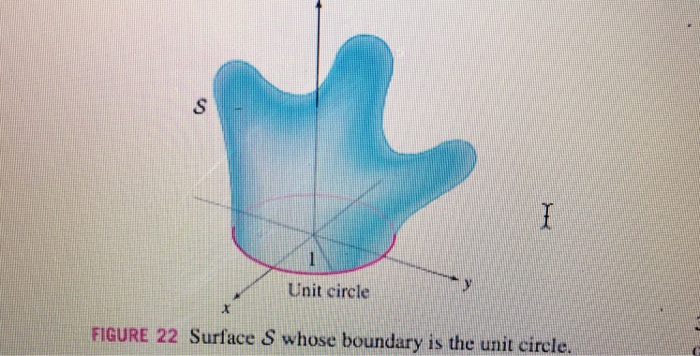 Solved Unit circle FIGURE 22 Surface S whose boundary is the | Chegg.com
