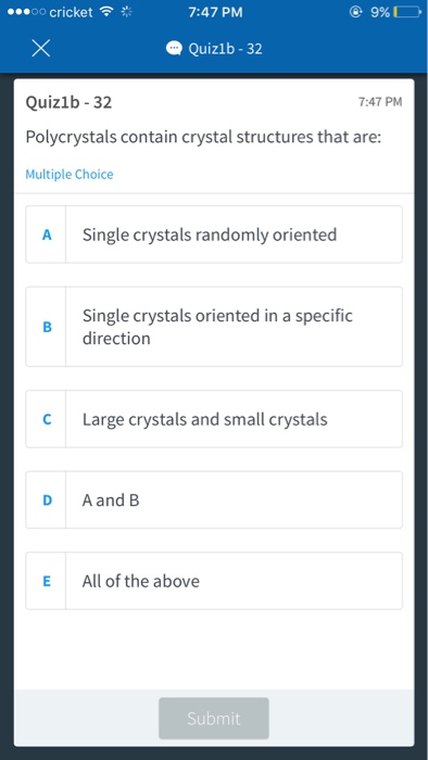 Solved Polycrystals contain crystal structures that are: | Chegg.com