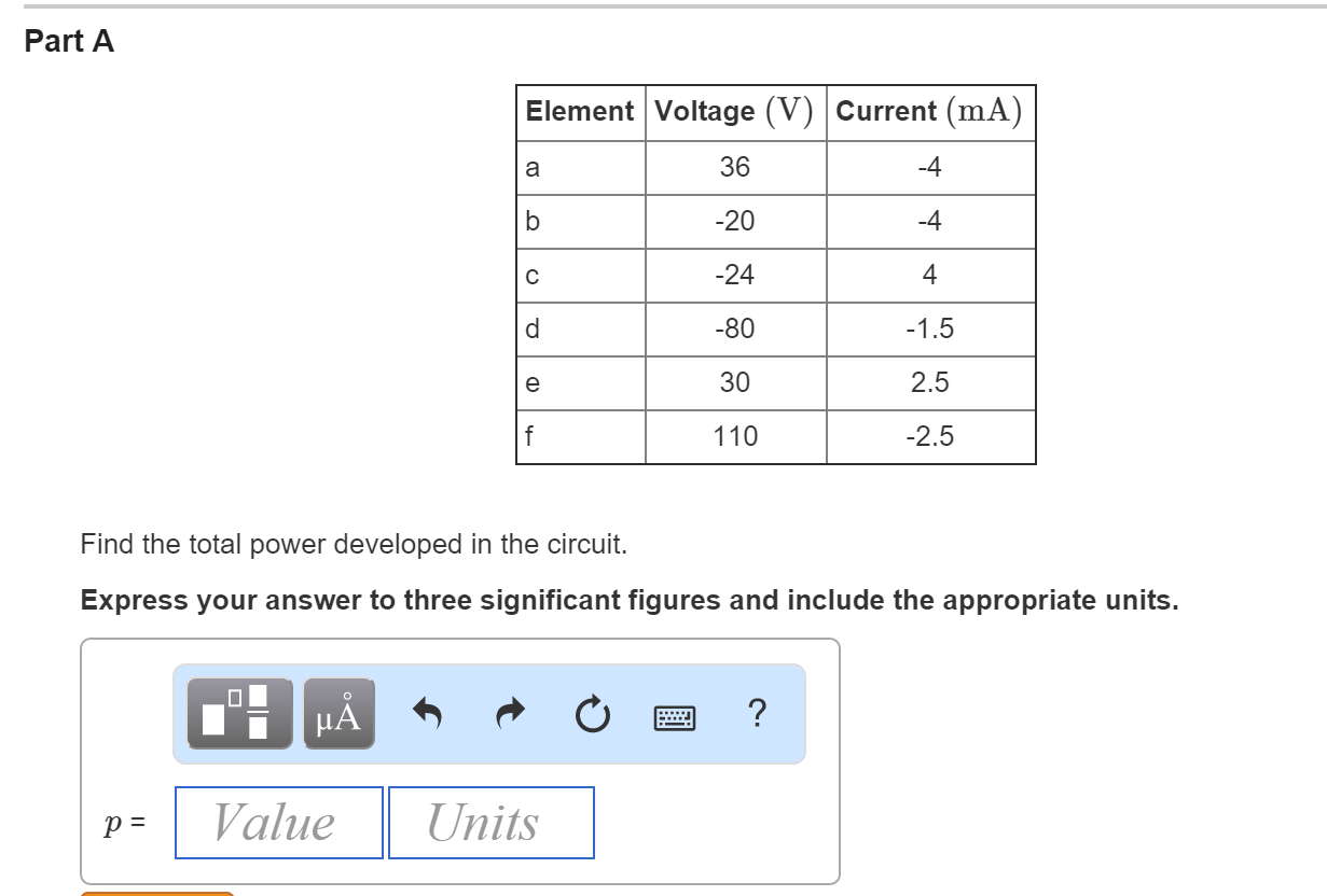 Solved Find the total power developed in the | Chegg.com