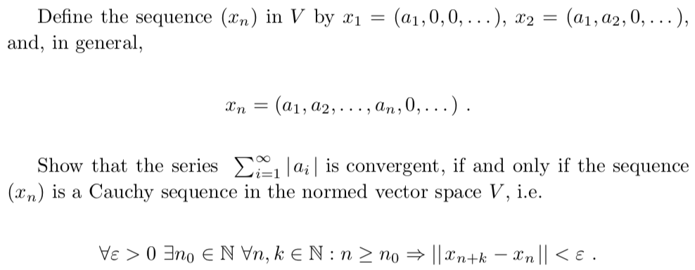 Solved Exercise 29. Let V be the space of sequences of real | Chegg.com