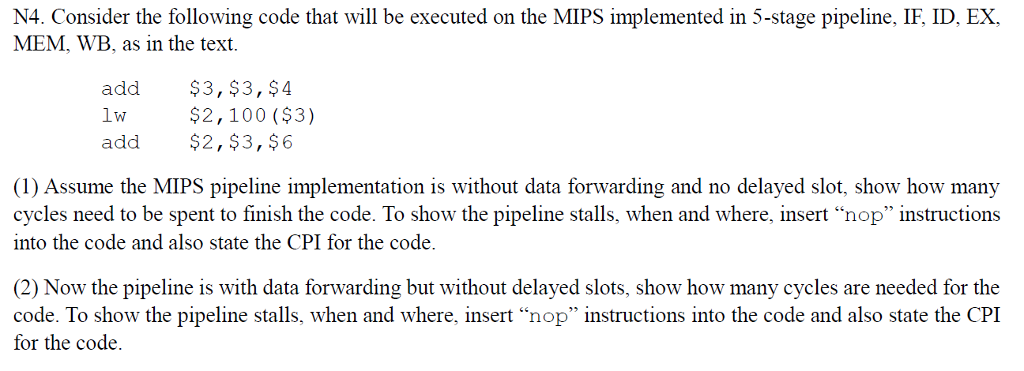 Solved Consider the following code that will be executed on | Chegg.com