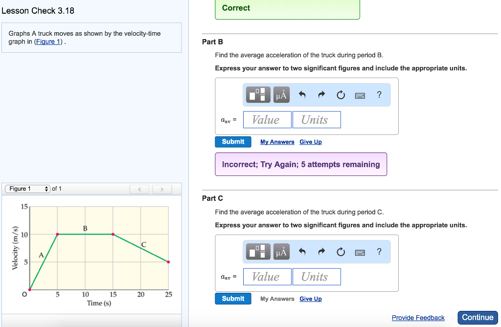 Solved Lesson Check 3.18 Correct Graphs A truck moves as | Chegg.com