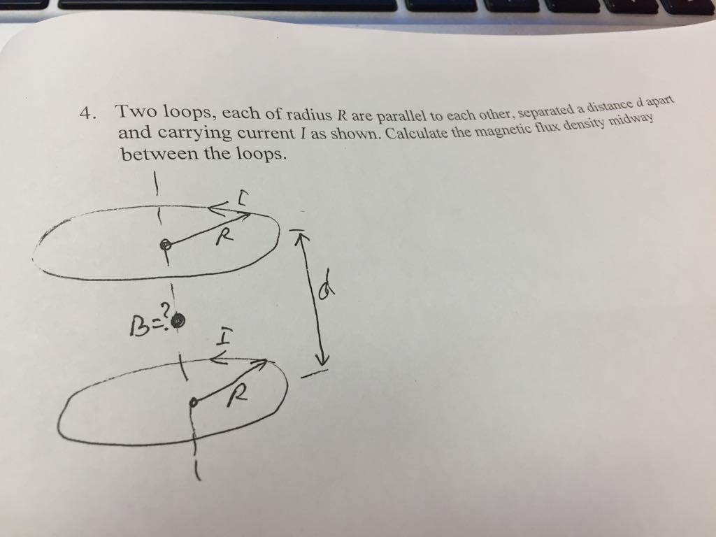 Solved Two loops, each of radius R are parallel to each | Chegg.com
