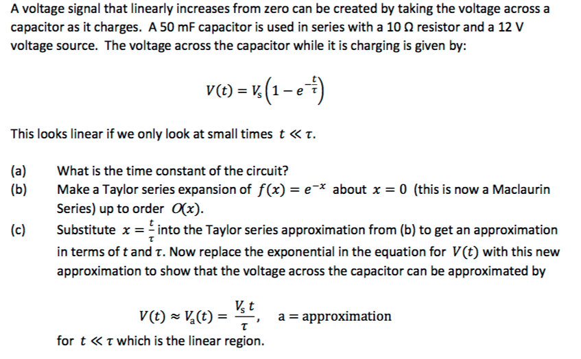 Solved A voltage signal that linearly increases from zero | Chegg.com