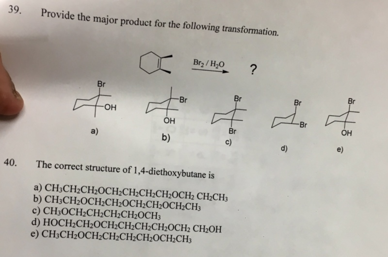 Solved Provide the major product for the following | Chegg.com