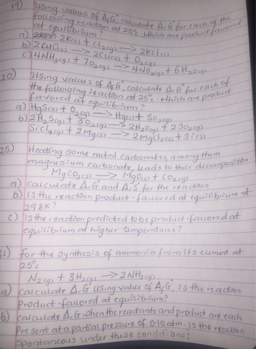 Solved Using values of delta_f G degree calculated delta, G | Chegg.com