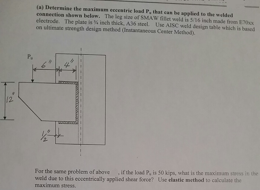 (a) Determine the maximum eccentric load p u that can | Chegg.com