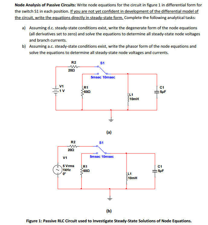 Solved Write node equations for the circuit in figure 1 in | Chegg.com