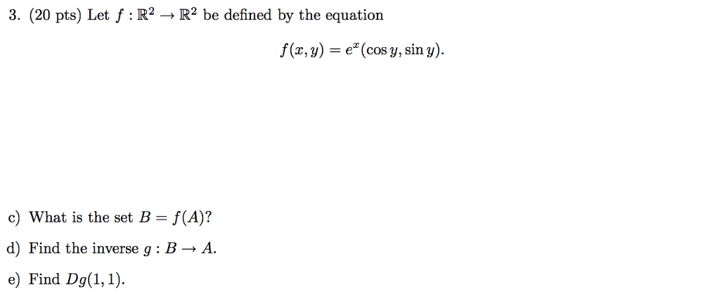 Solved Let f R^2 rightarrow R^2 be defined by the equation | Chegg.com