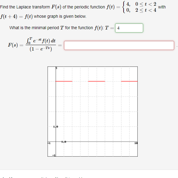 Solved 4, 0t2 with Find the Laplace transform F(s) of the | Chegg.com