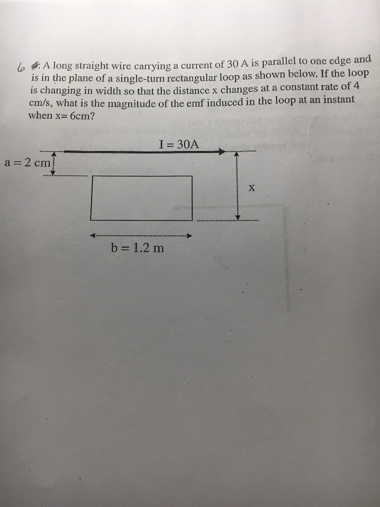 Solved lo s A l ong straight wire carrying a current of 30 A | Chegg.com