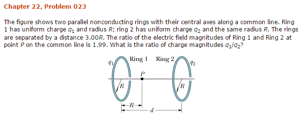 Solved The figure shows two parallel nonconducting rings | Chegg.com