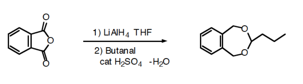 Solved 1) LiAlH4 THF 2) Butanal cat H2SO4 HOO | Chegg.com
