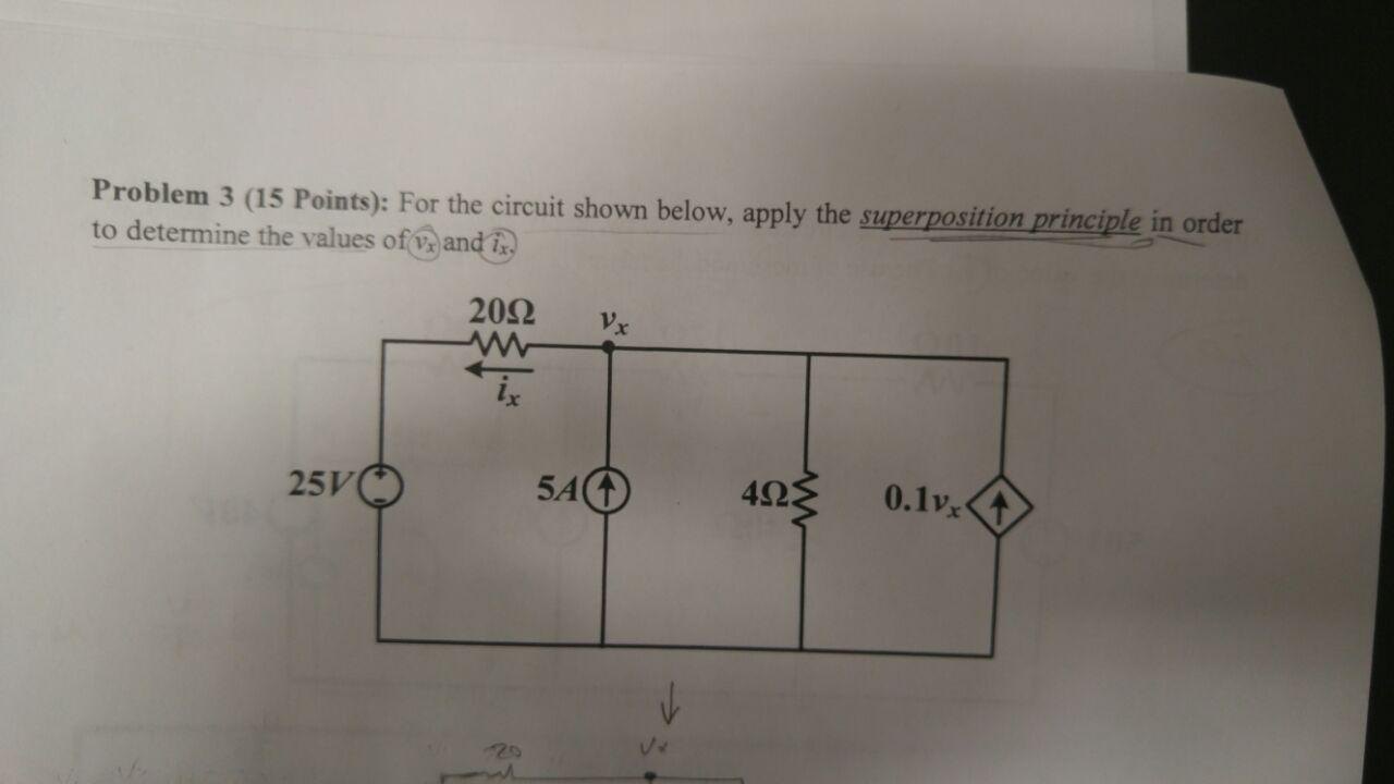 Solved For the circuit shown below, apply superposition | Chegg.com