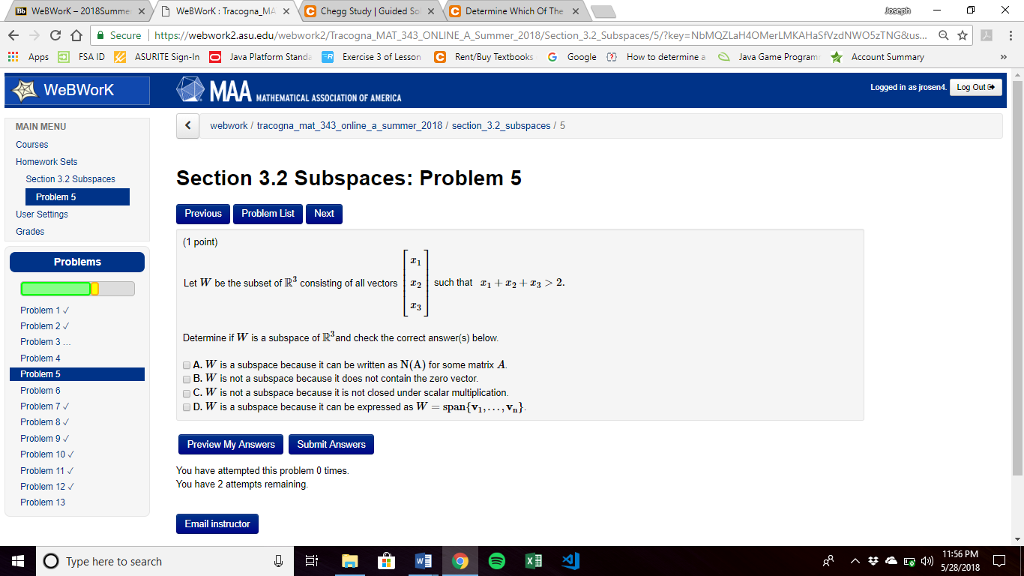Solved ms weBWorK-201&Summe D WeBWorK : Tracogna-M2 G Chegg | Chegg.com