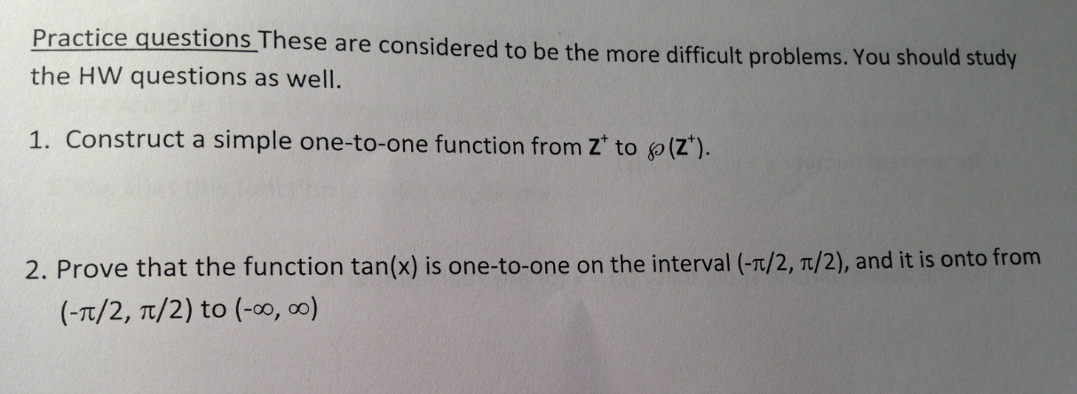 Solved How to construct a one-to-one function? Practice | Chegg.com